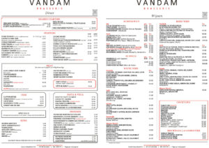 Brasserie Van Dam - Menu